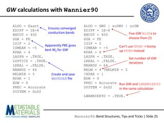 Wannier90: Band Structures, Tips and Tricks | PDF