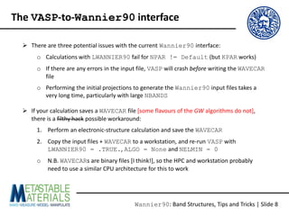 Wannier90: Band Structures, Tips and Tricks | PDF