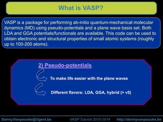 VASPTutorial_2014 old vasp tut download | PDF | Chemistry | Science