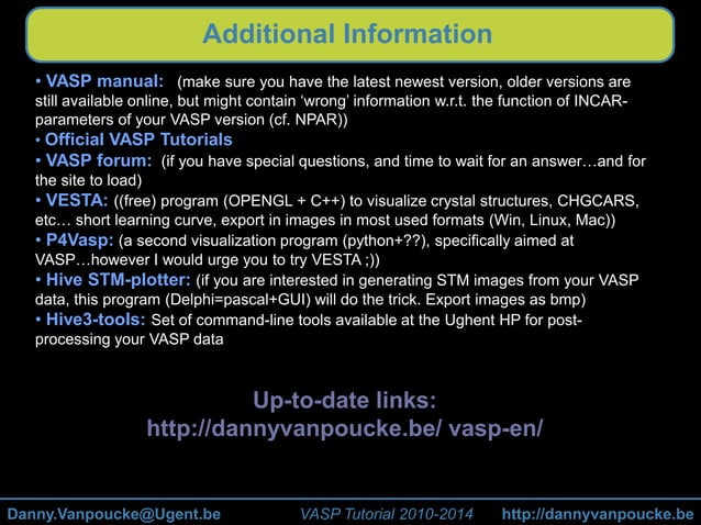 VASPTutorial_2014 old vasp tut download | PPT