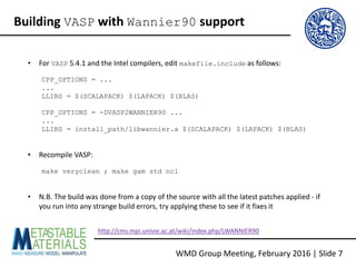 VASP And Wannier90: A Quick Tutorial | PDF