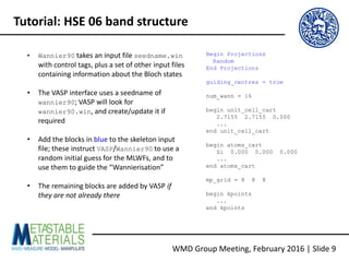 VASP And Wannier90: A Quick Tutorial | PDF