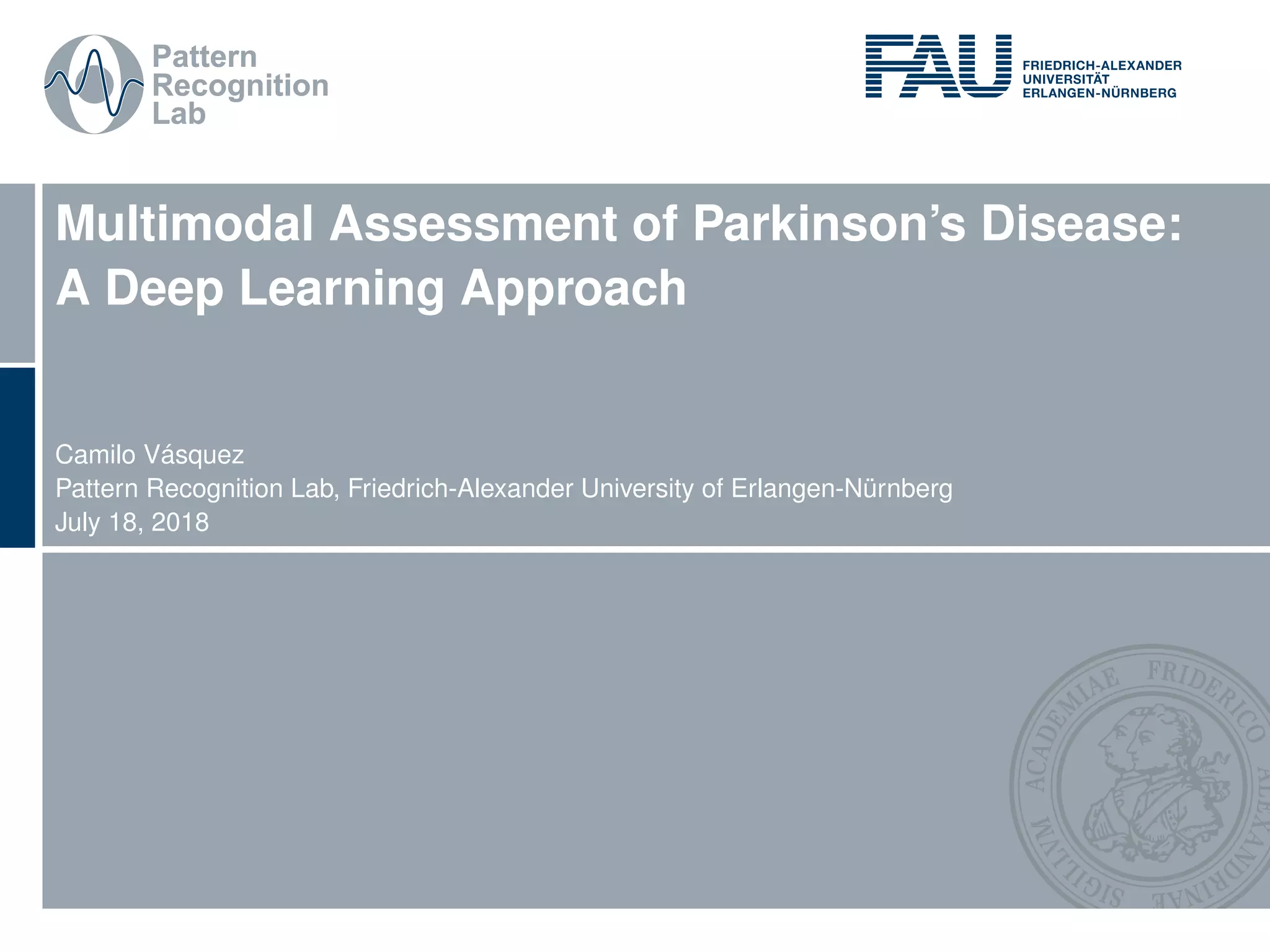 Multimodal Assessment of Parkinson’s Disease: A Deep Learning Approach ...