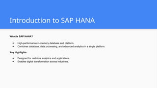 Best Features of SAP HANA: A Comprehensive Guide by VastEdge | PPT