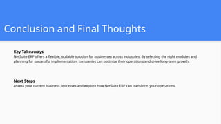 Comprehensive Guide to NetSuite ERP Modules | Benefits, Tips, and Best ...