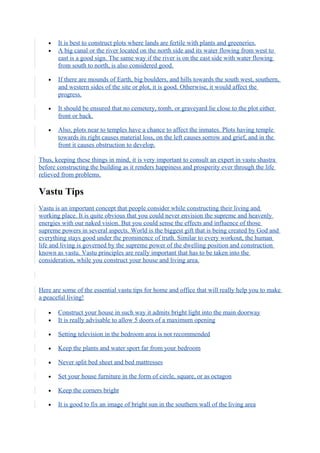 Vasthu - 21 Vaastu Tips for Homes , 19p | DOC | Interior Decorating | Home & Garden