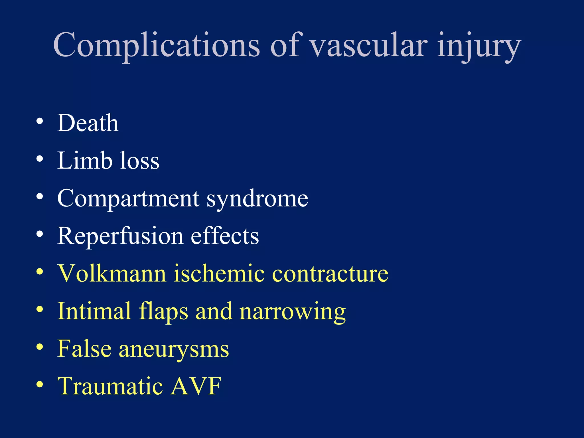 extremity Vascular trauma / injury | PPT