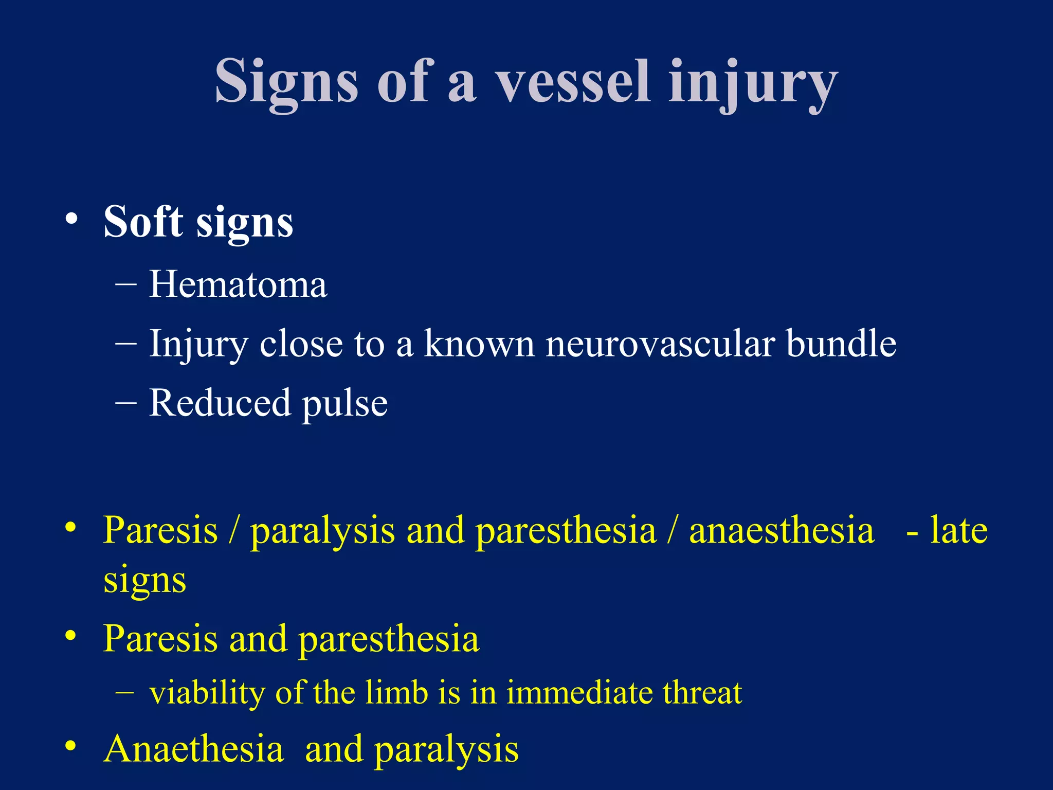 extremity Vascular trauma / injury | PPT