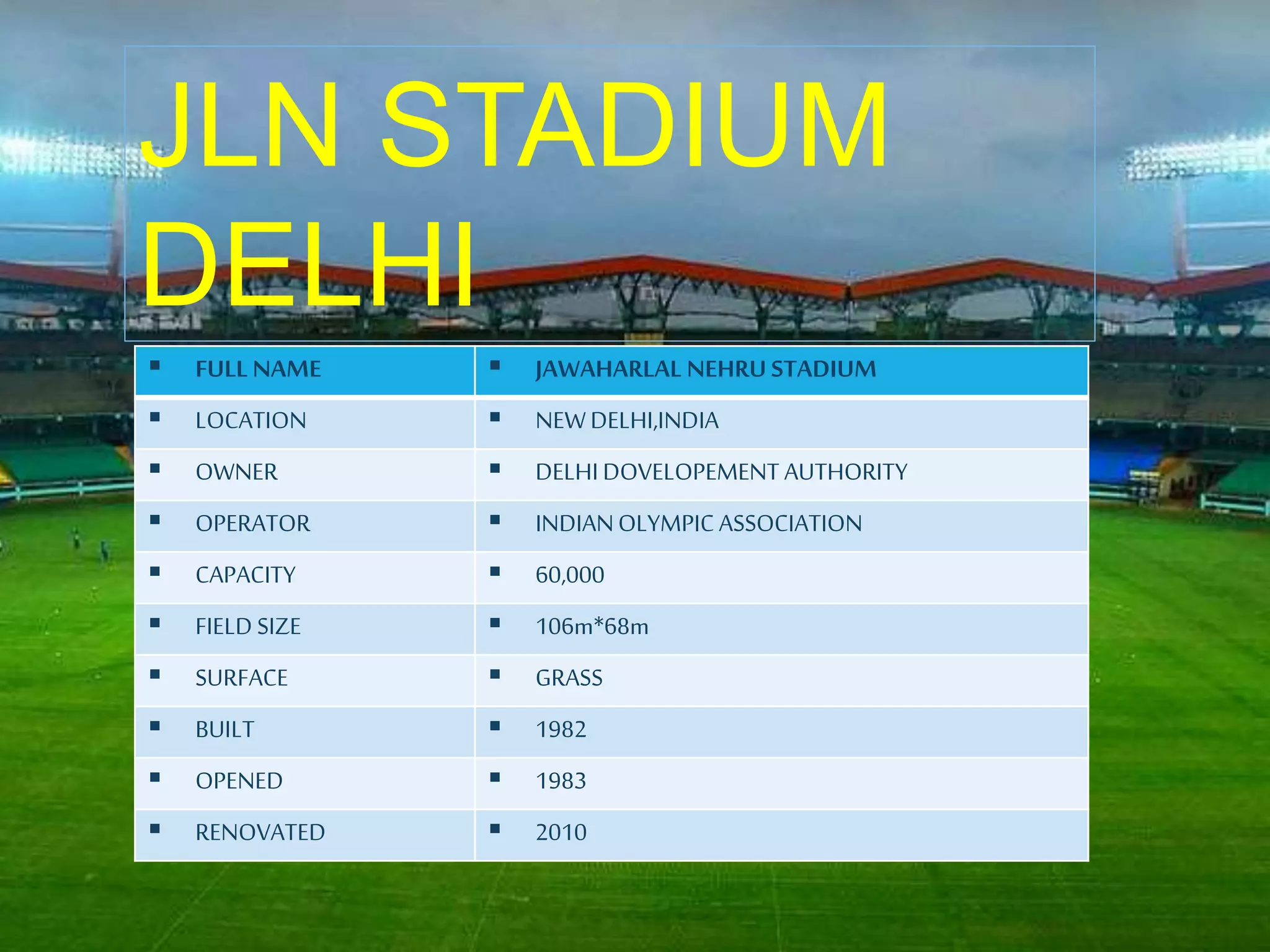 presentation on jln stadium | PPTX