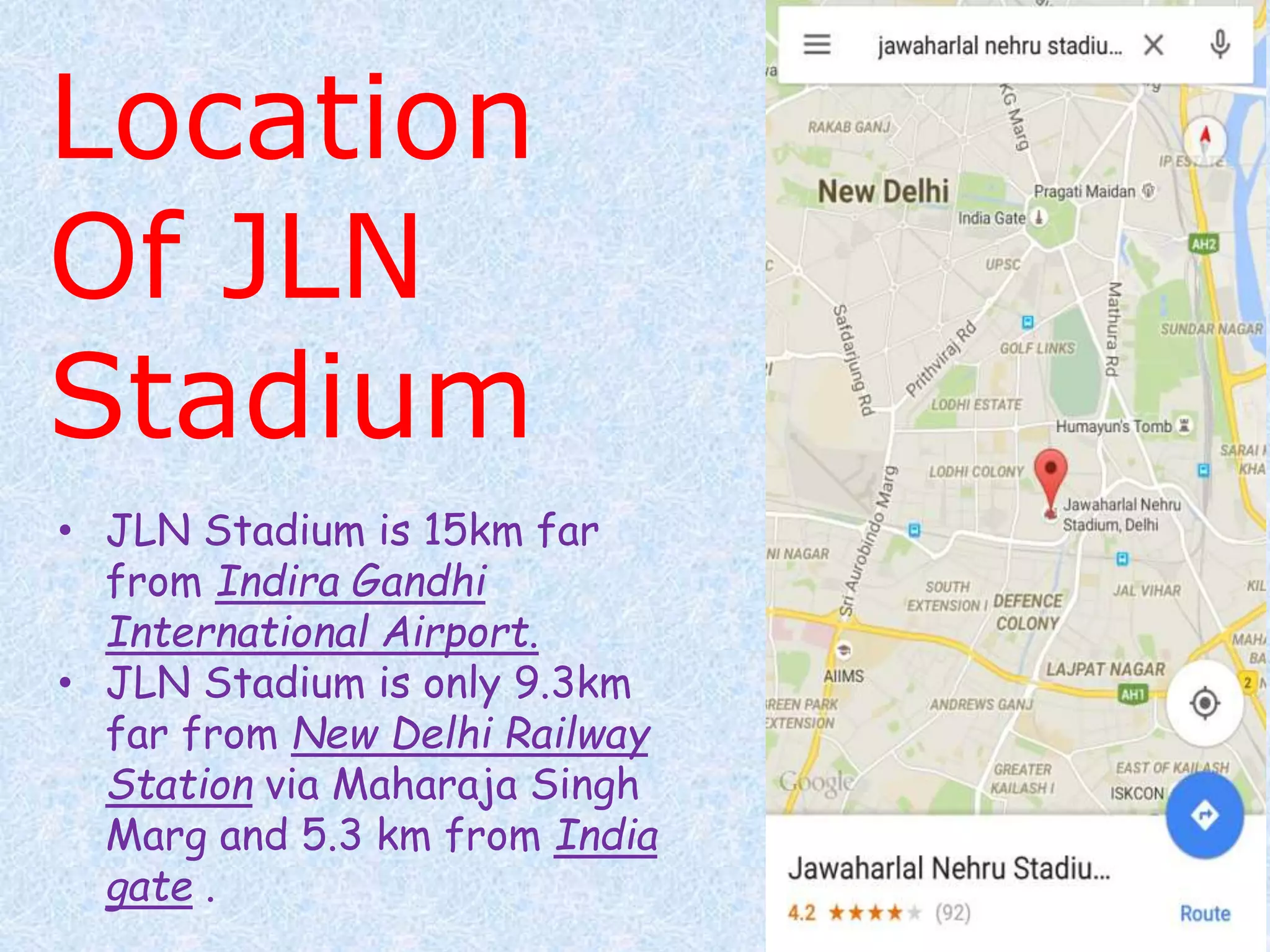 presentation on jln stadium | PPTX