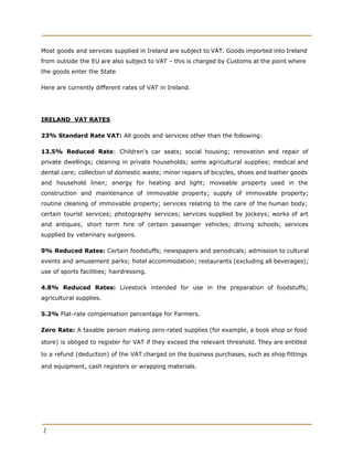VAT IRELAND & UK | PDF | Personal Taxes | Personal Finance
