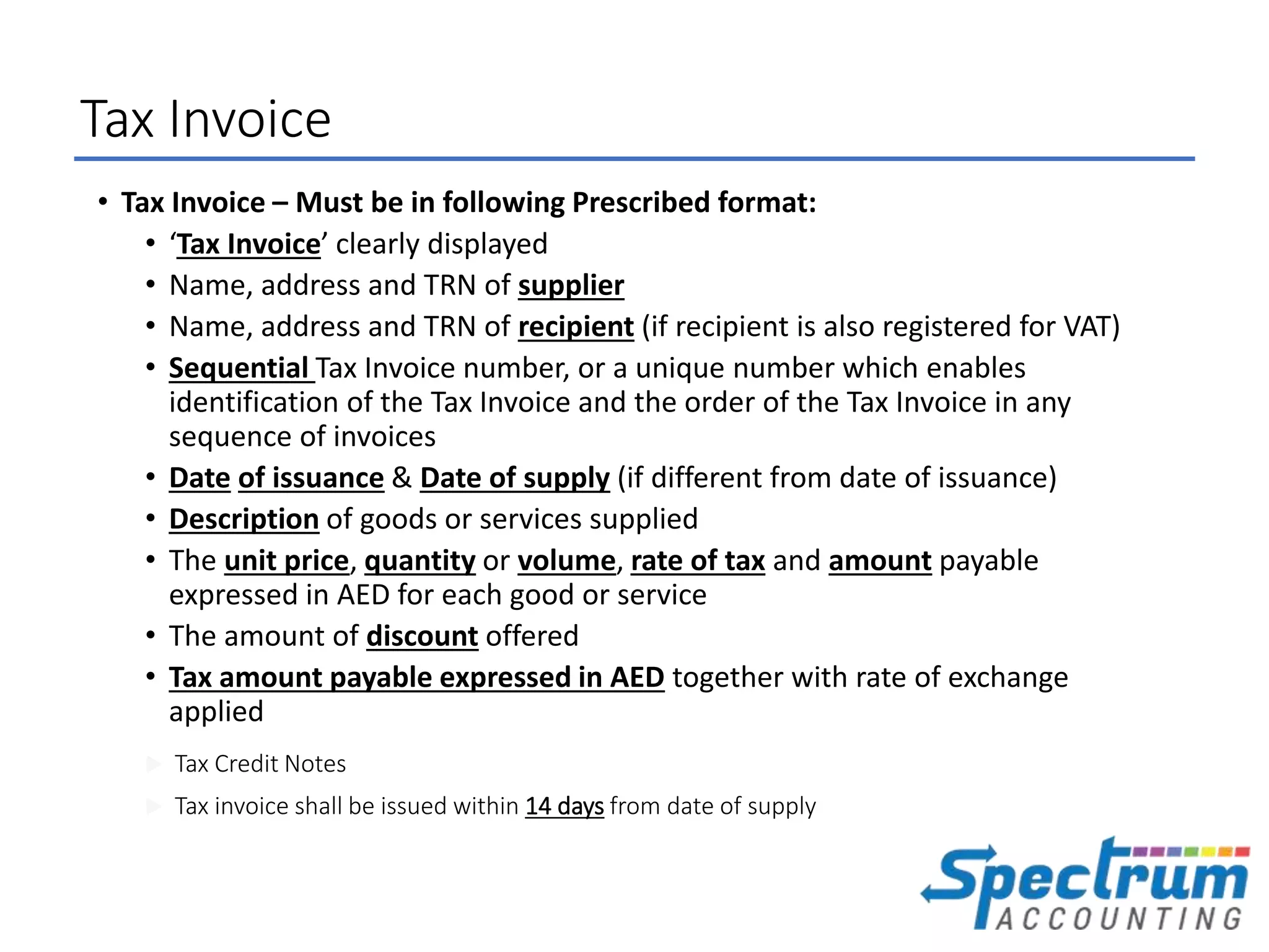 VAT in UAE Explained - Spectrum Auditing and accounts | PPTX