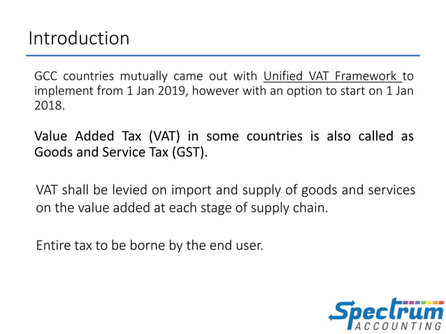 VAT in UAE Explained - Spectrum Auditing and accounts | PPTX | Business ...