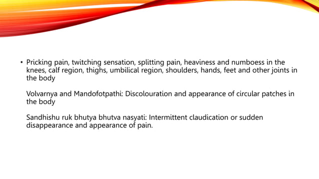 Vata-rakta disease in ayurveda cause, management | PPTX