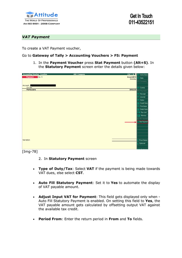 VAT Adjustment in Tally ERP 9 | PDF