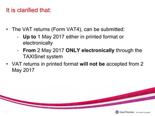 Cyprus VAT Alert - Obligation for Submission of VAT Returns ...