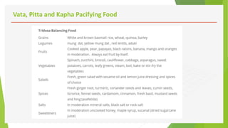 Vata, Pitta and Kapha Pacifying Food.pptx