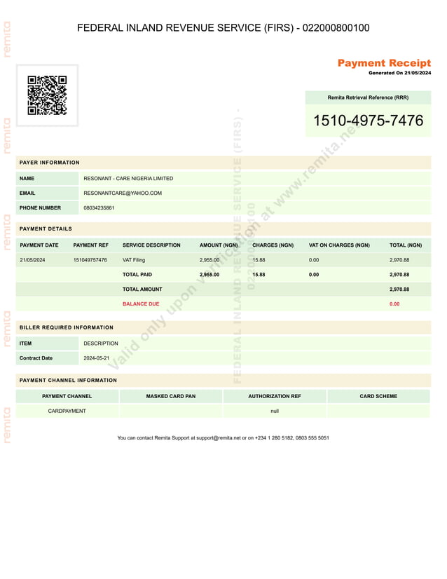 VAT April 2024 View Invoice_Receipt.pdf. | PDF