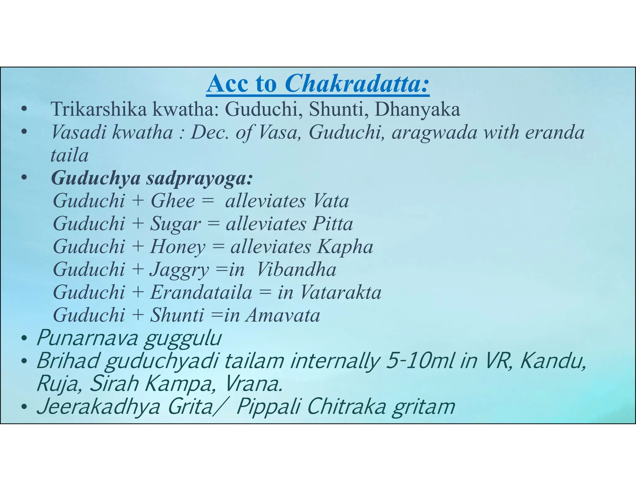 VATARAKTA formulations .pdf acc to different authors | PDF