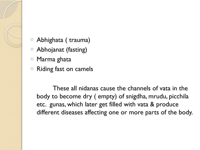 VATA VYADHI.pptx including all vata disorder | PPTX