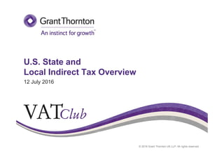 U.S. State and Local Indirect Tax Overview | PDF