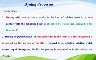 Dyeing of cellulosic and modified fiber with vat dye | PPTX