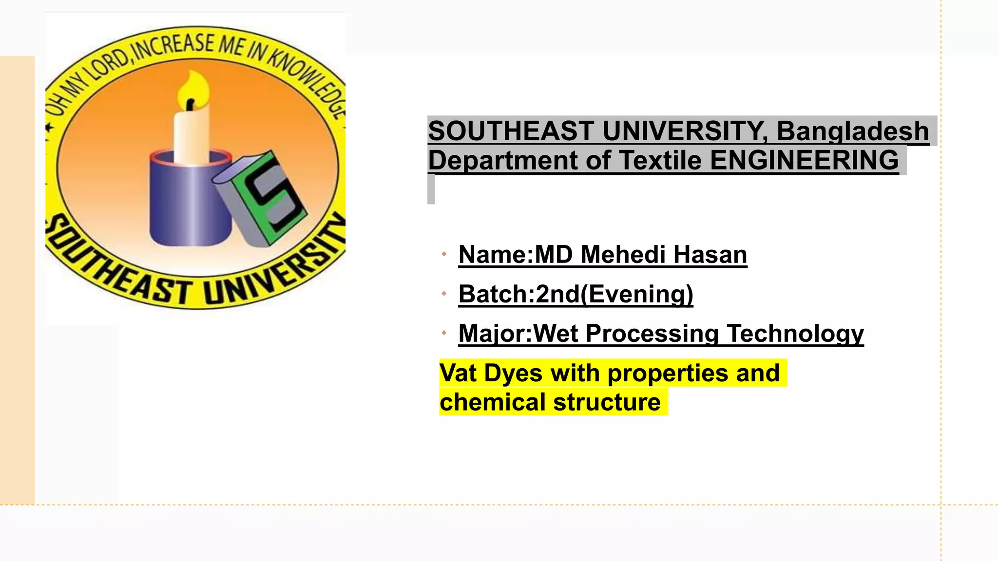 Vat Dyes Properties & Chemical Structure | PPT