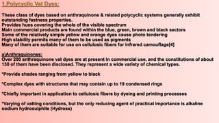 Vat Dyes Properties & Chemical Structure | PPTX