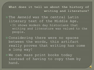 Vatican manuscript of Virgil's Aeneid | PPTX
