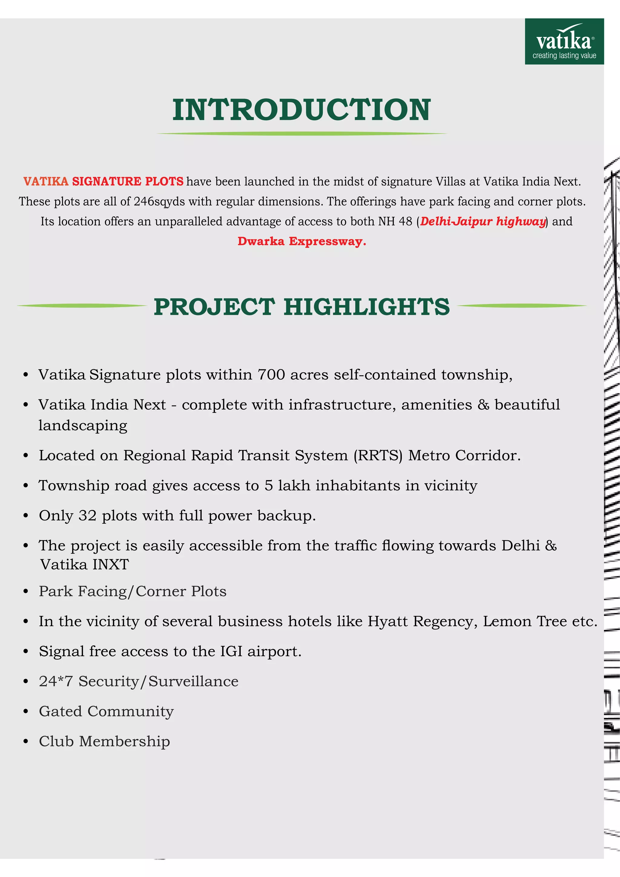 Vatika India Next Plots 700 Acre Township Sector 82, Gurugram | PDF