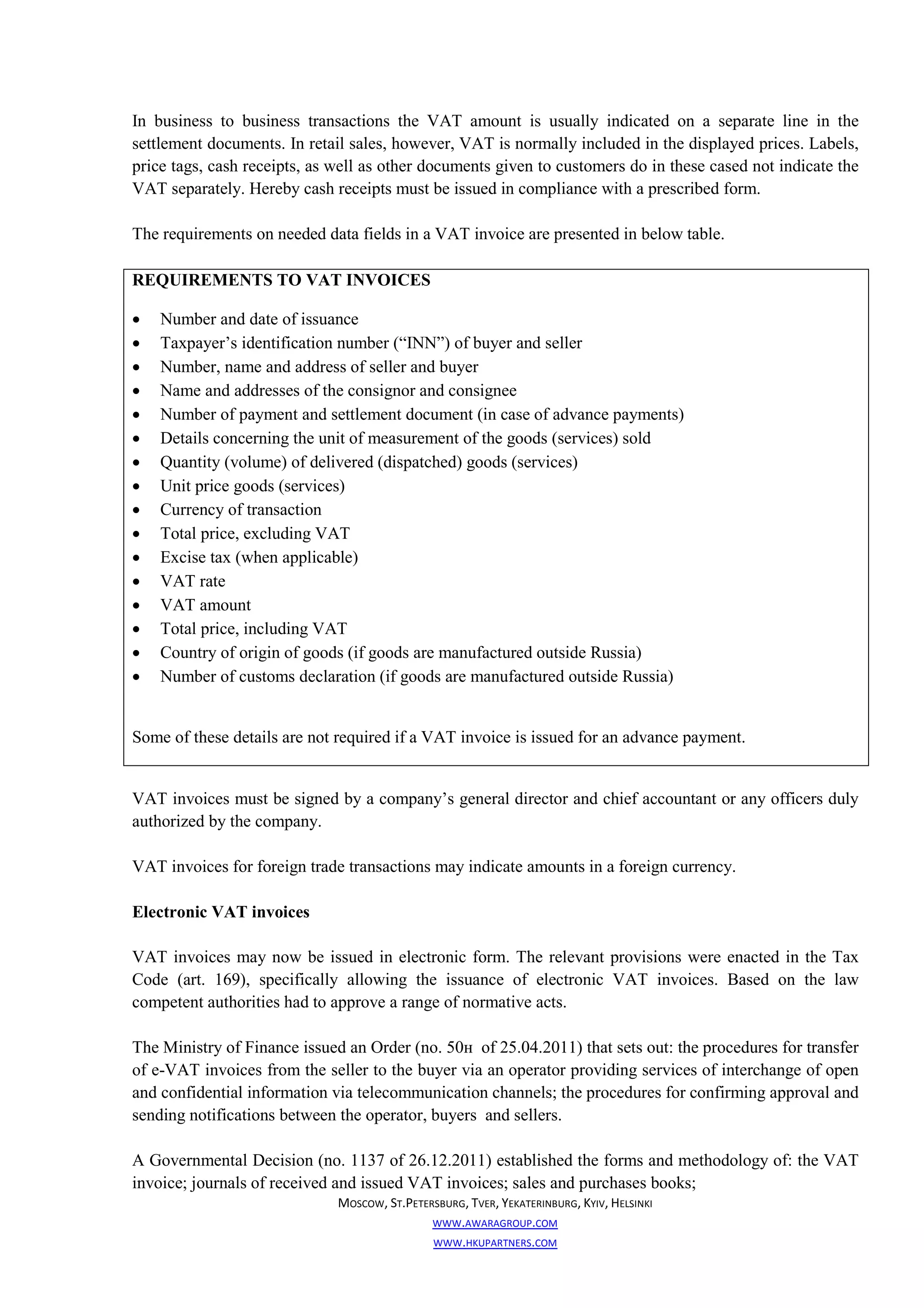 Value Added Tax (VAT) in Russia | PDF