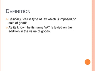 Introduction Of VAT | PPTX
