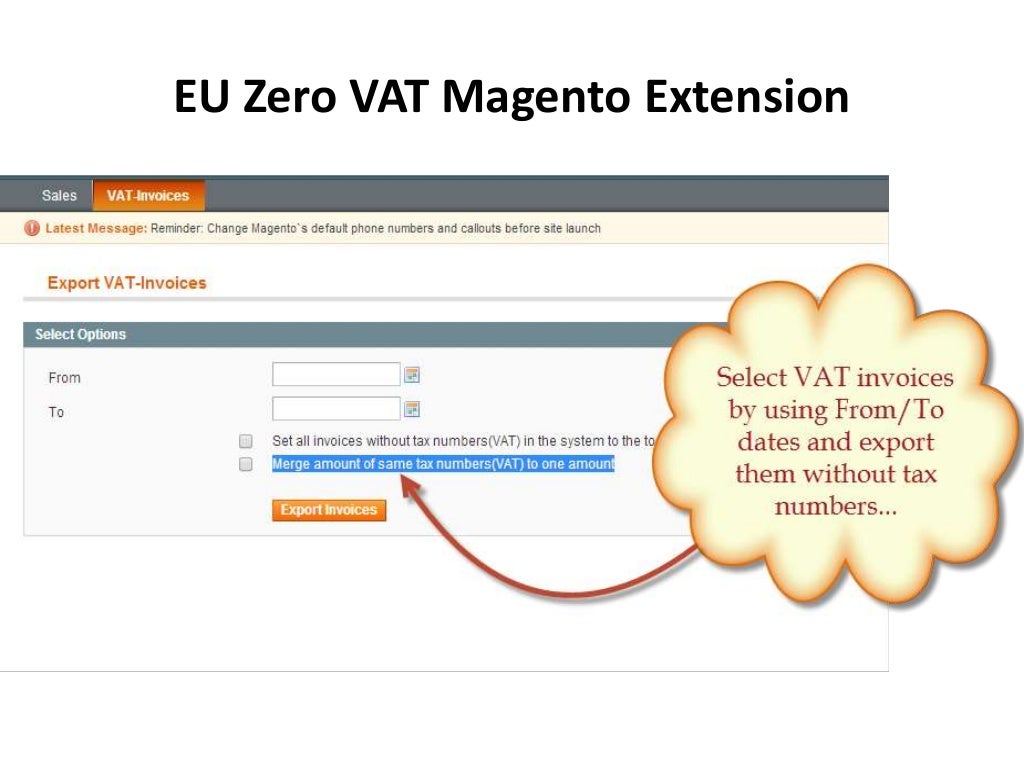 EU Zero VAT Invoices for Magento