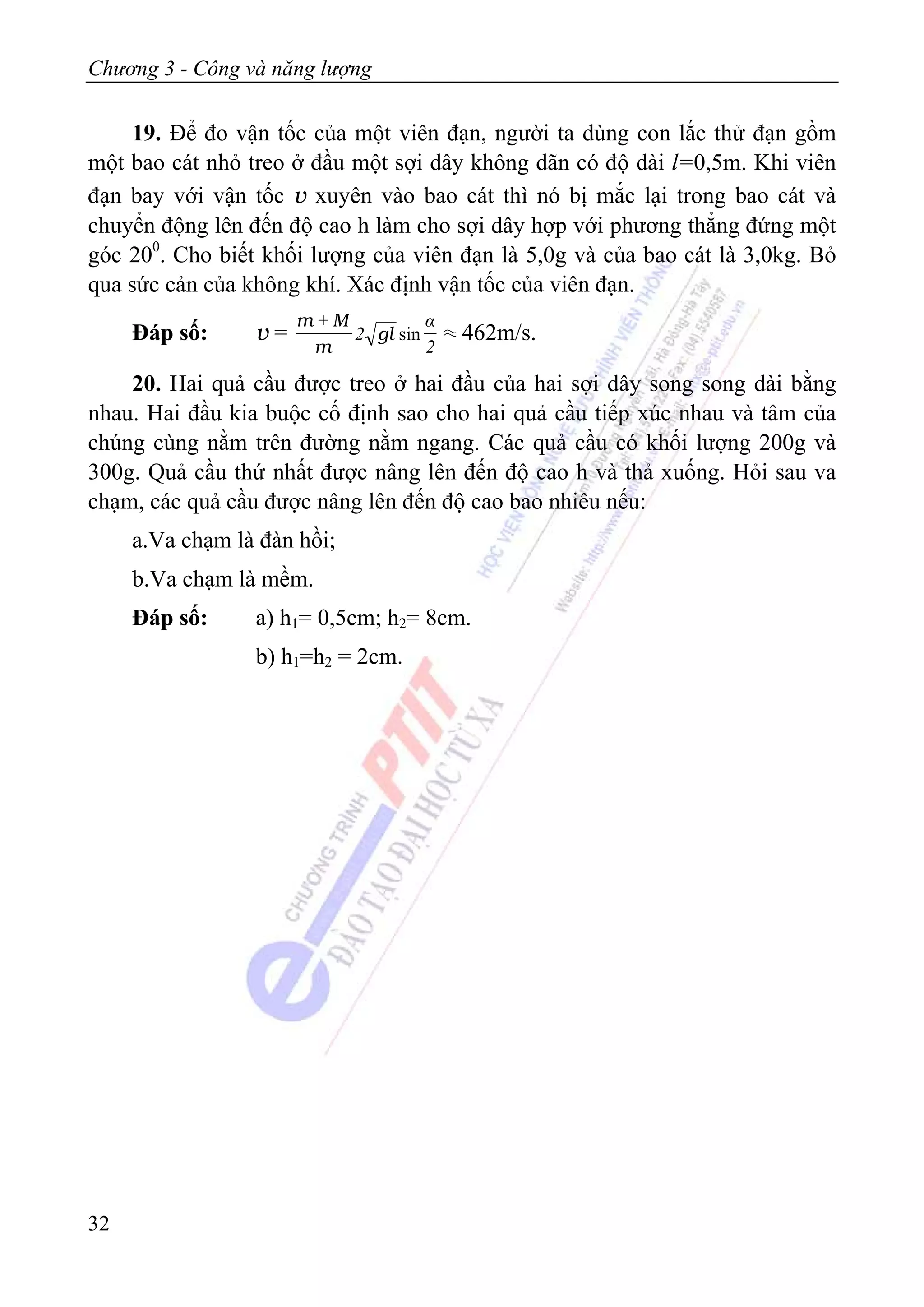 Vat ly dai cuong a1 bai tap | PDF