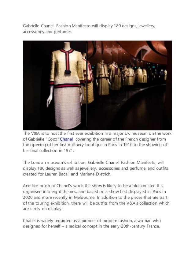 V&A to host exhibition on Coco Chanel’s career and designs | DOCX ...