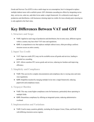 VAT or GST? Understanding the Key Differences | PDF