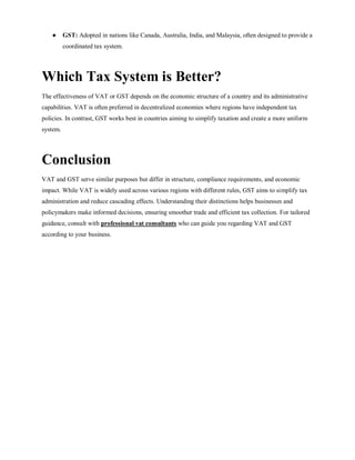 VAT or GST? Understanding the Key Differences | PDF