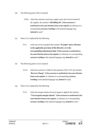 VAT directive proposal: E-Invoicing Not Equal To Paper Invoicing | PDF