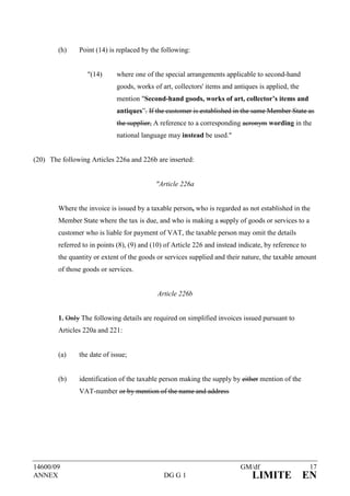 VAT directive proposal: E-Invoicing Not Equal To Paper Invoicing | PDF