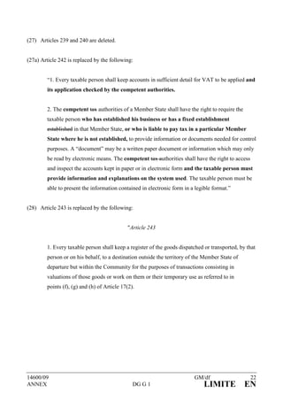 VAT directive proposal: E-Invoicing Not Equal To Paper Invoicing | PDF