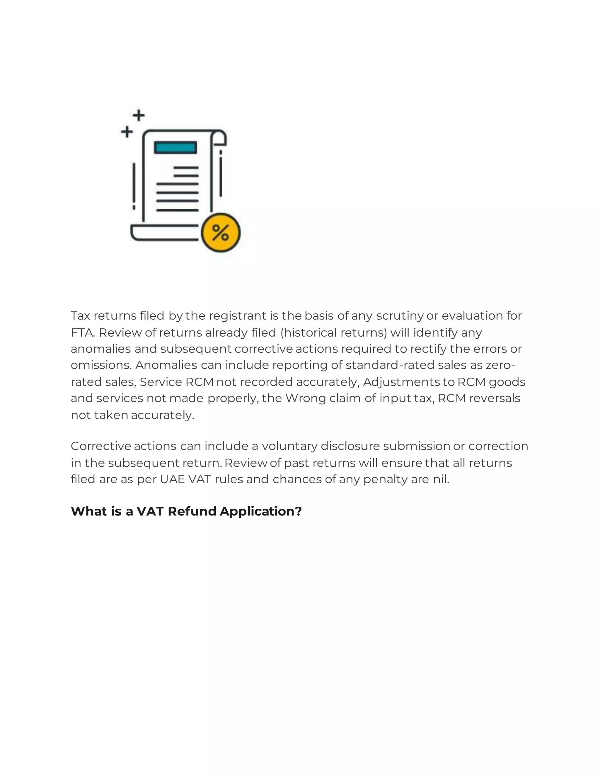 Vat return review and refund application in uae | DOCX