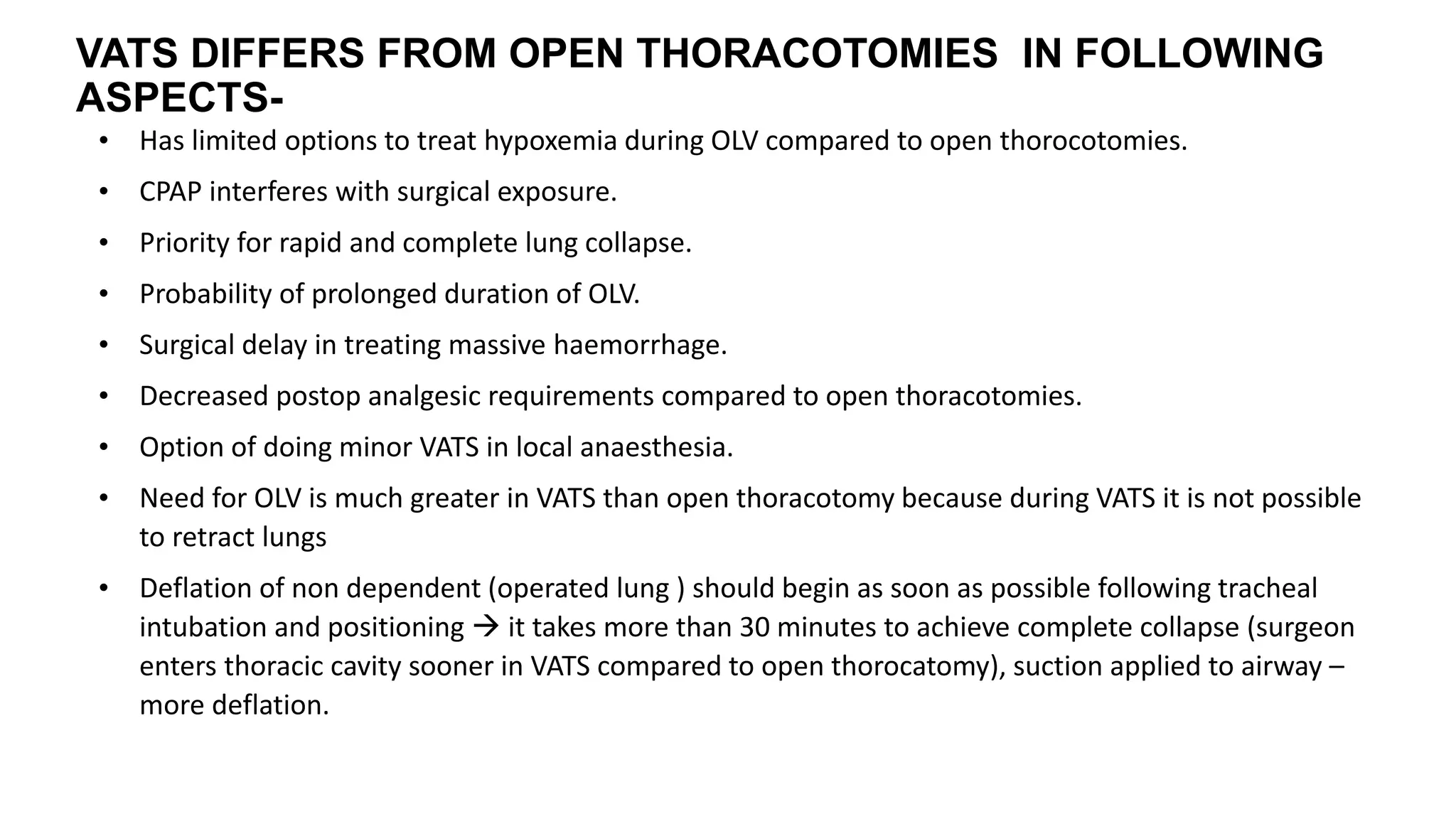 ANAESTHESIA FOR THORACOSCOPY AND VATS | PPTX