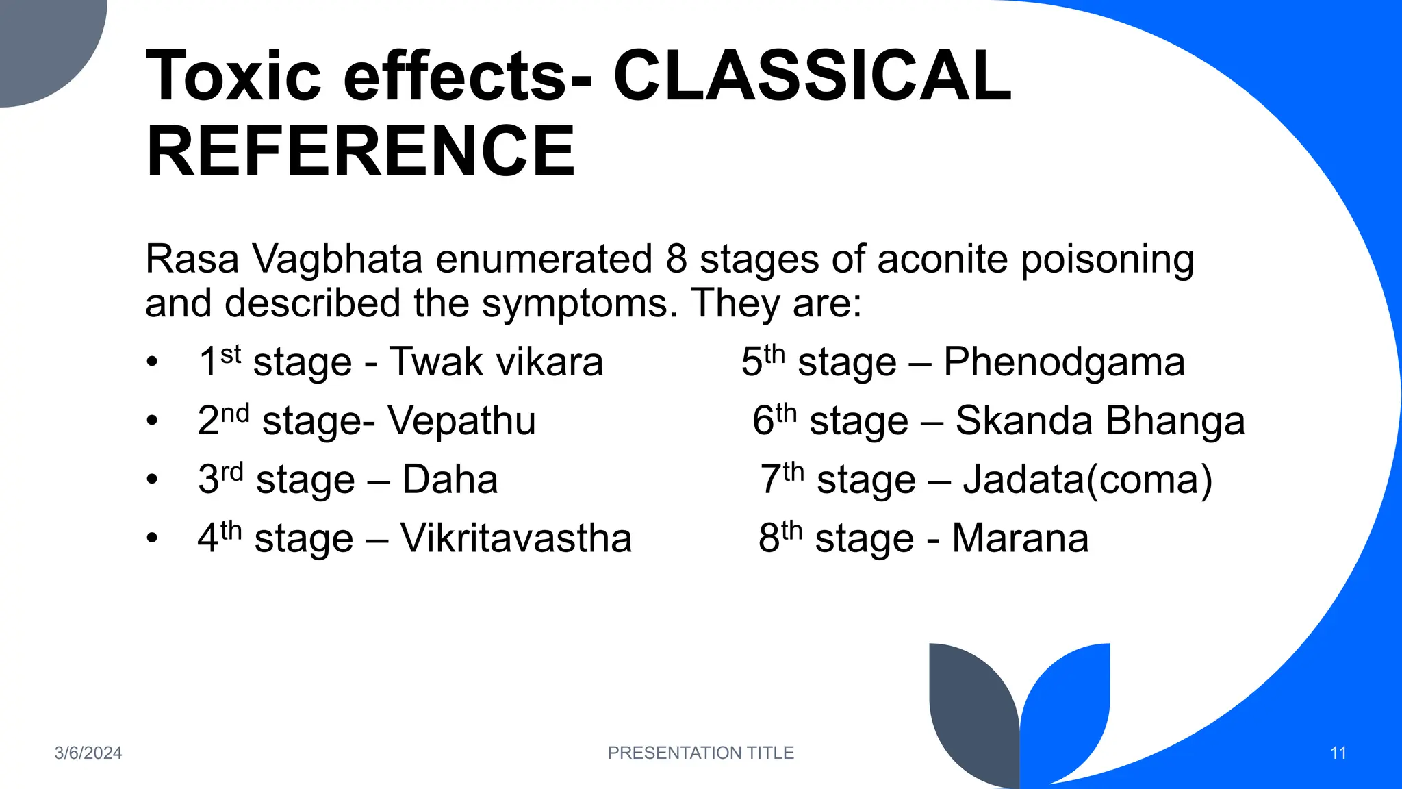 VATSANABHA visha signs & symptoms all in one | PPTX