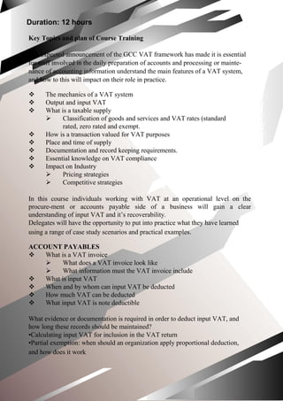 VAT Training Course | PDF
