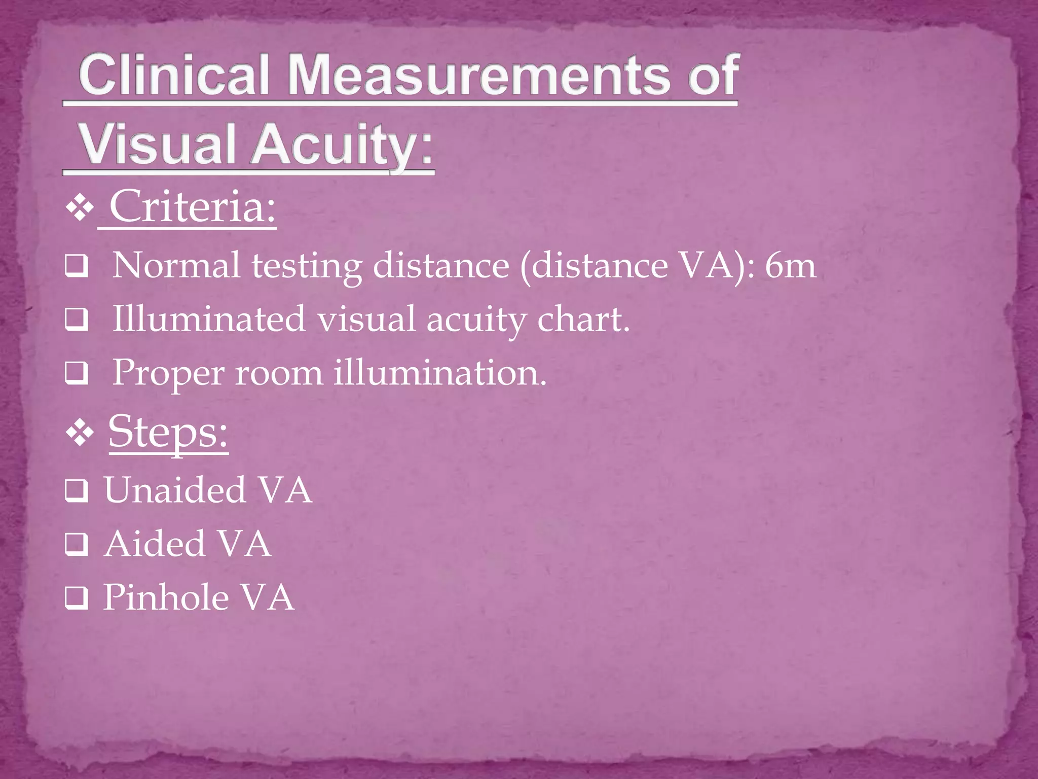 Visual acuity, visual acuity types and factors | PPTX