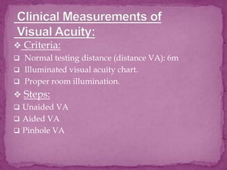 Visual acuity, visual acuity types and factors | PPTX