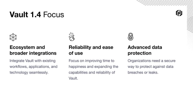 Vault 1.4 integrated storage overview | PPT