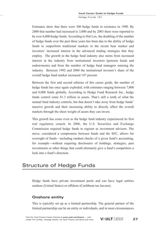 Career Guide Hedge Funds | PDF