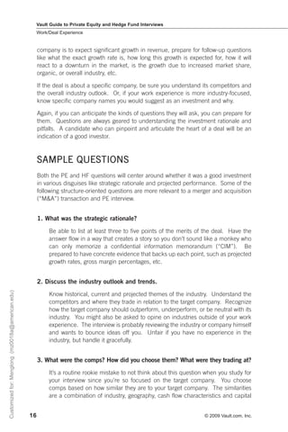 Career Guide Private Equity and Hedge Fund Interview | PDF
