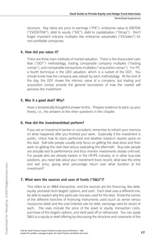 Career Guide Private Equity and Hedge Fund Interview | PDF